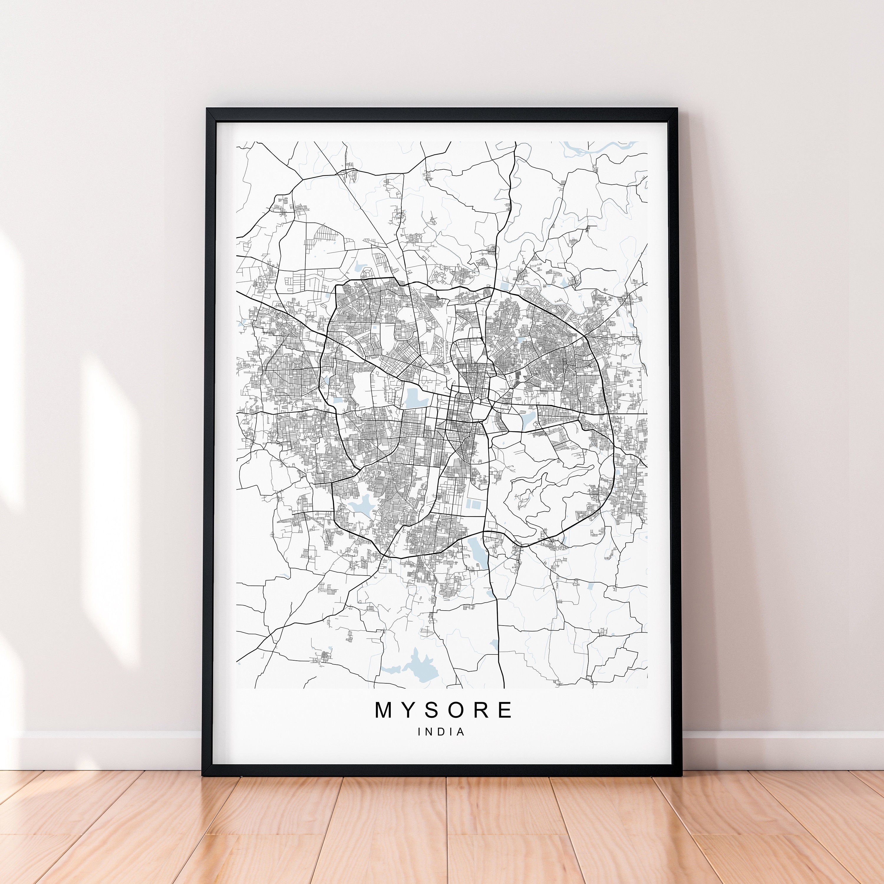 Mysore City India Map Print Poster Minimalist Home Mysuru India Town ...
