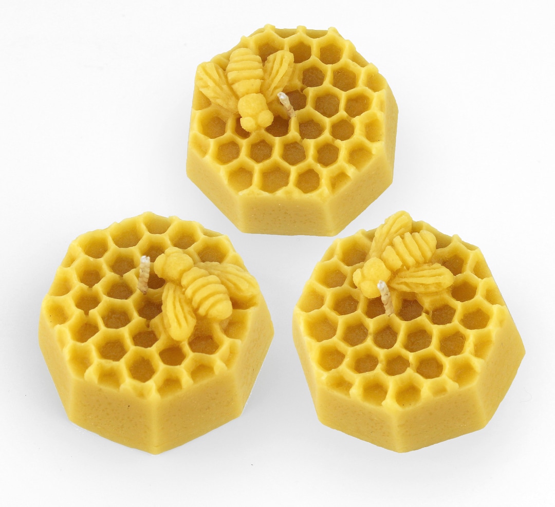 3pcs 100% Natural Beeswax Octagon Shape Bee Hive House Honeycomb Grid ...