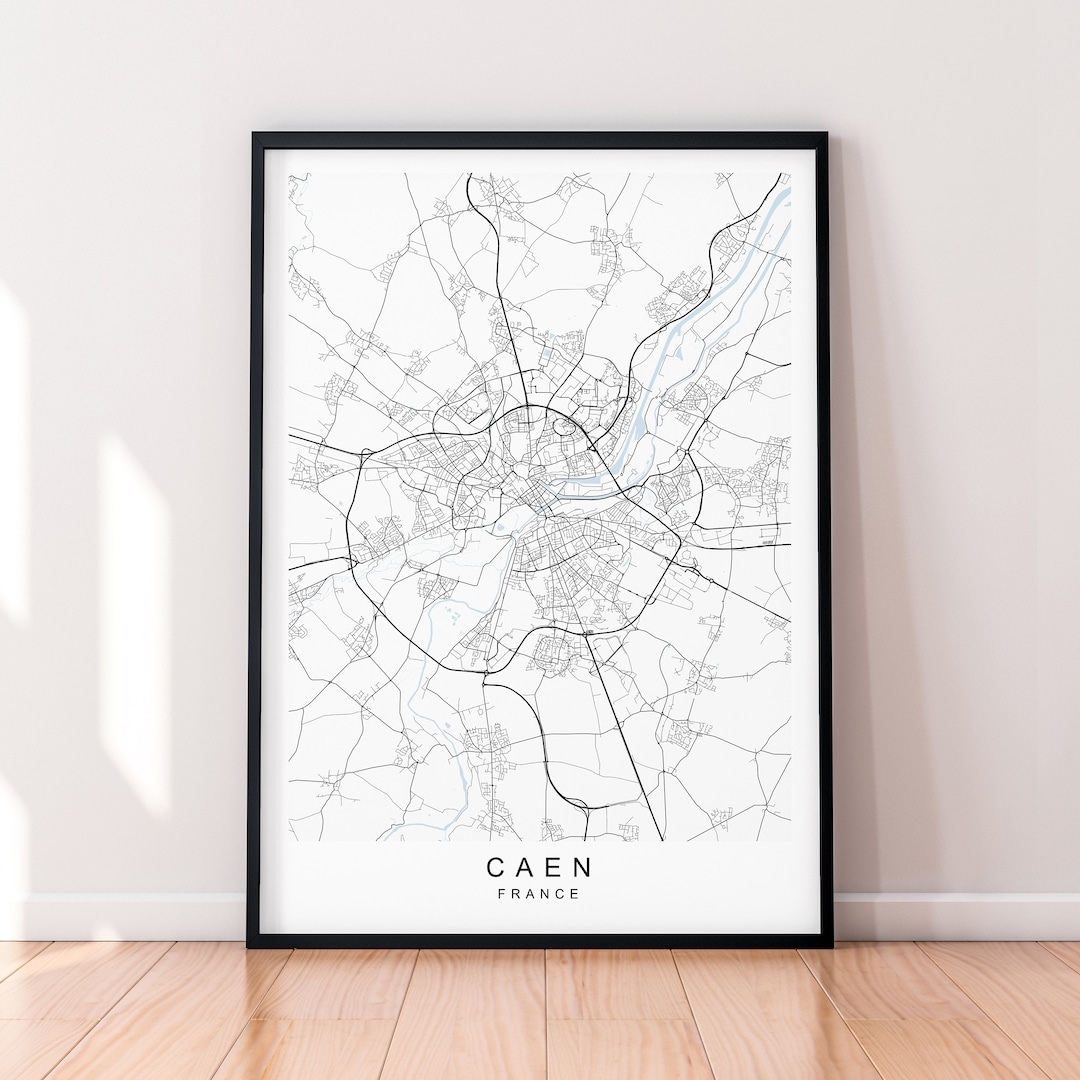 Caen City Map France Print Poster Minimalist Home Decor Caen France ...
