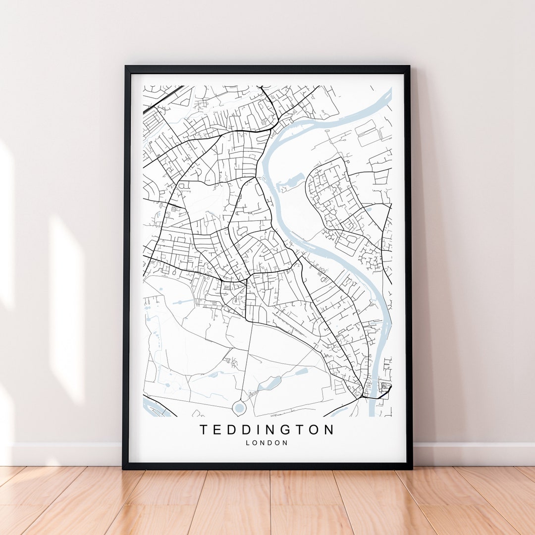 Teddington Borough of London Map Print Poster Minimalist Home London ...