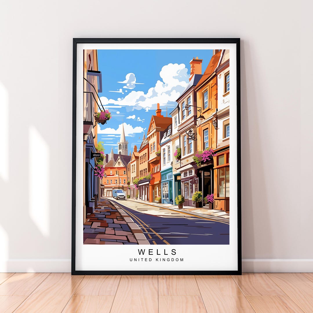 Wells Illustration Print Wells Somerset Poster Wall Art Gift Unframed ...