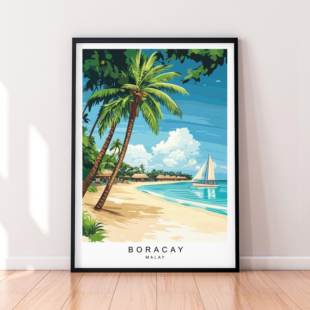 Boracay Print Travel Print Art Illustration Boracay Philippines Poster ...
