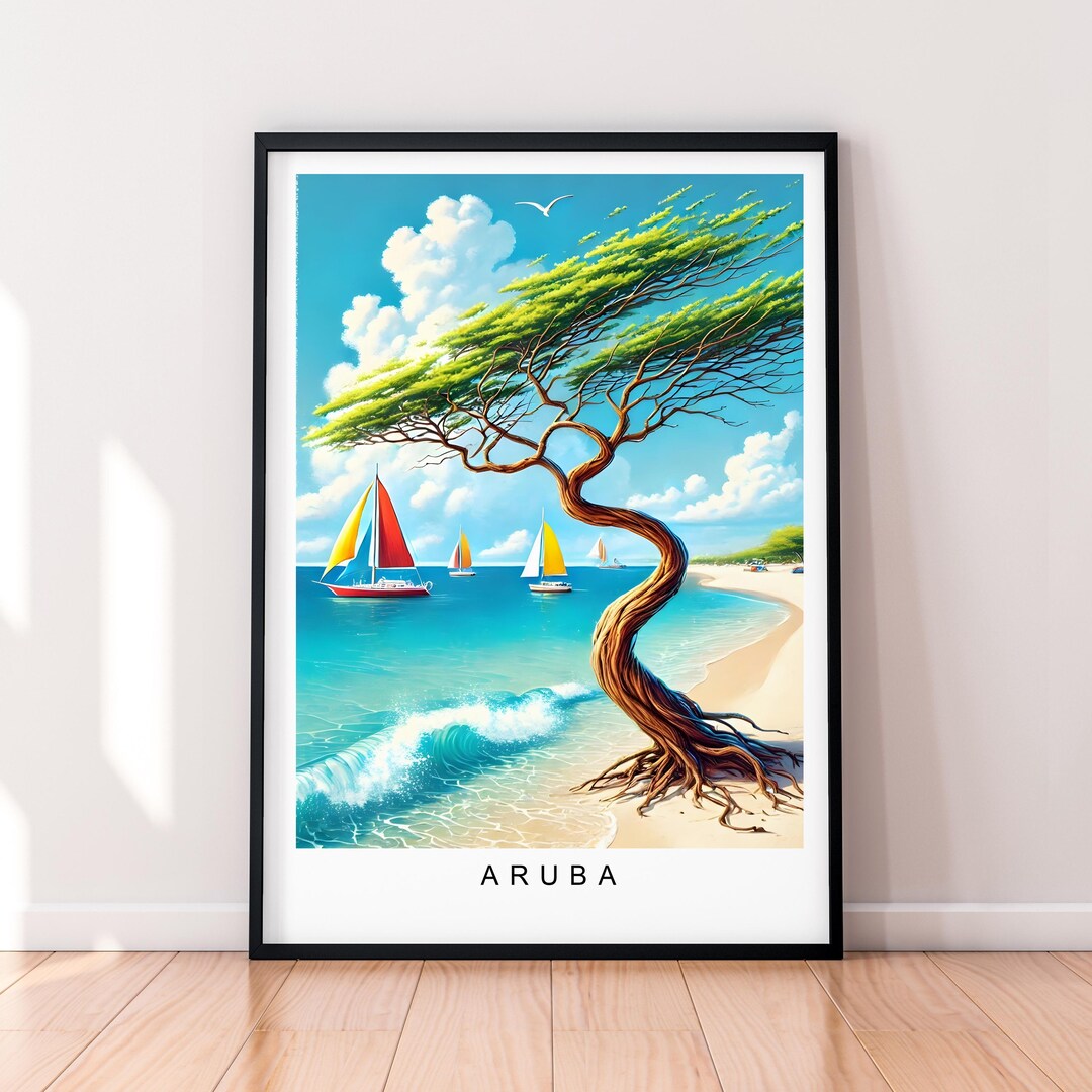 Aruba Illustration Print Aruba Poster Wall Art Gift Unframed Print - Etsy