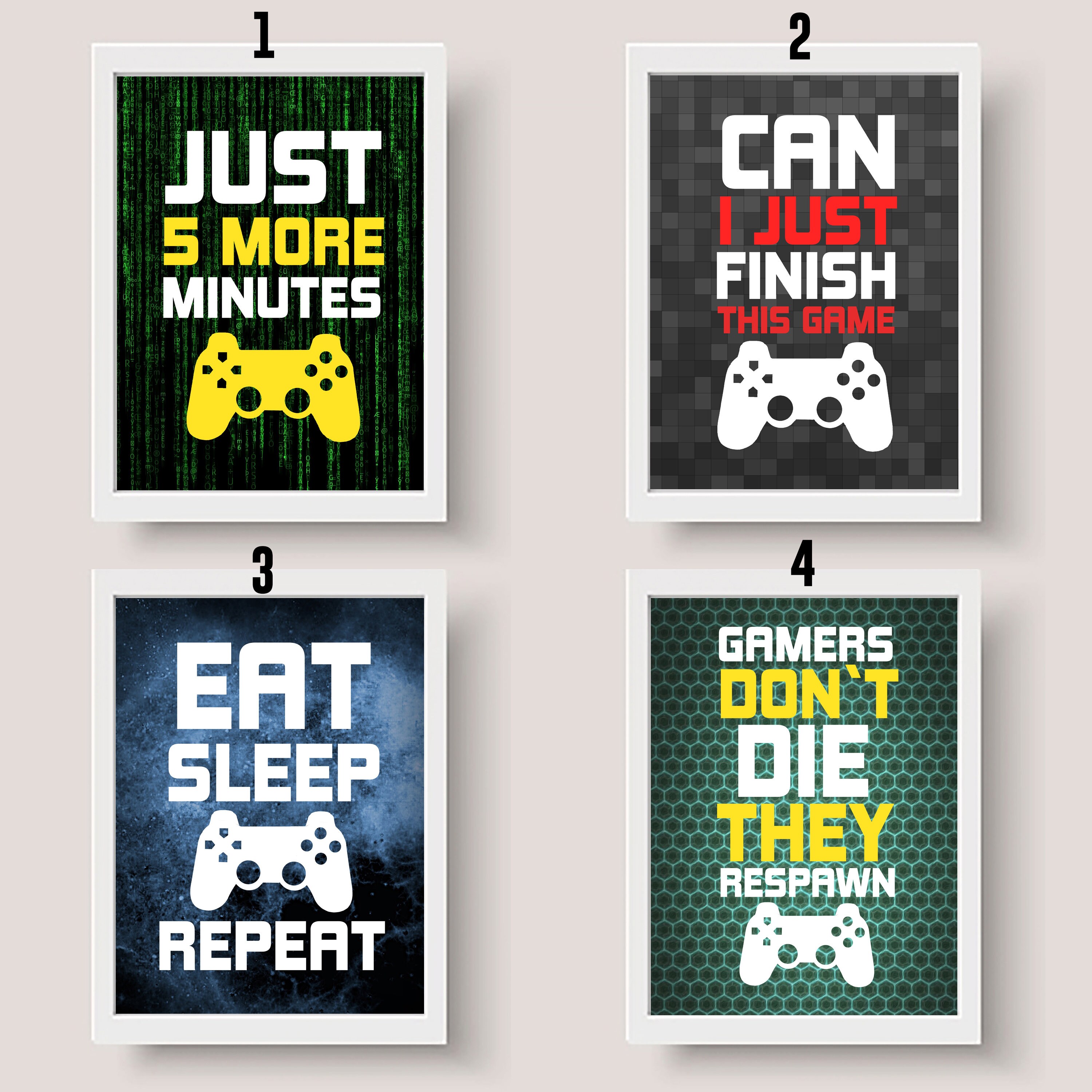 Custom Gamers Gaming Prints Posters Kids Bedroom Wall Art | Etsy