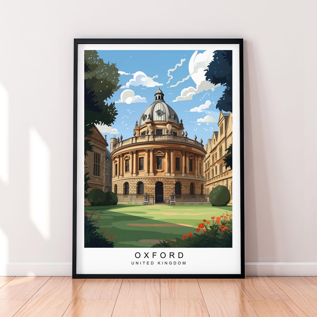 Oxford Illustration Print Oxford England Poster Wall Art Gift Unframed ...