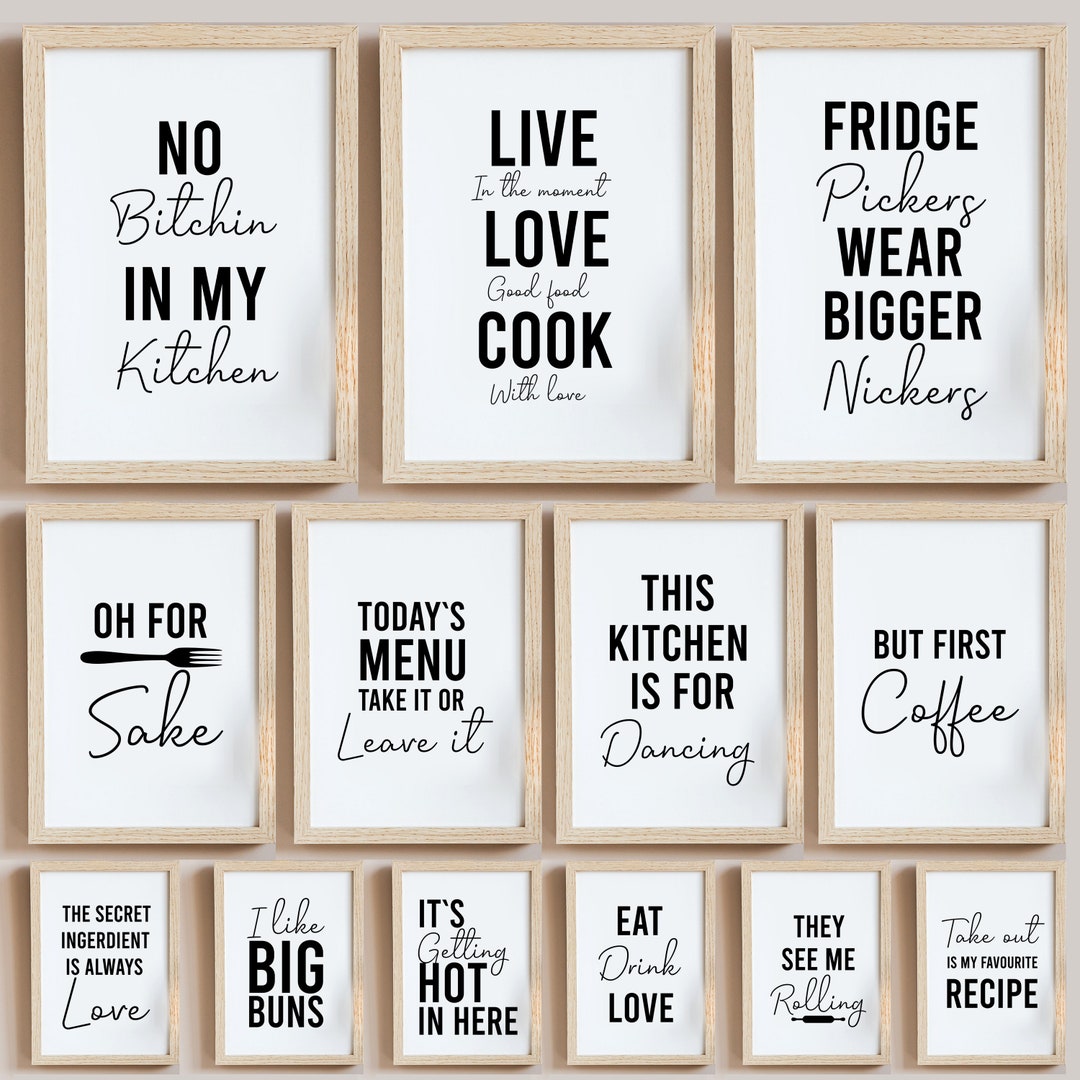 Kitchen Dining Room Print Poster Décor Gift Typography Prints Gift ...