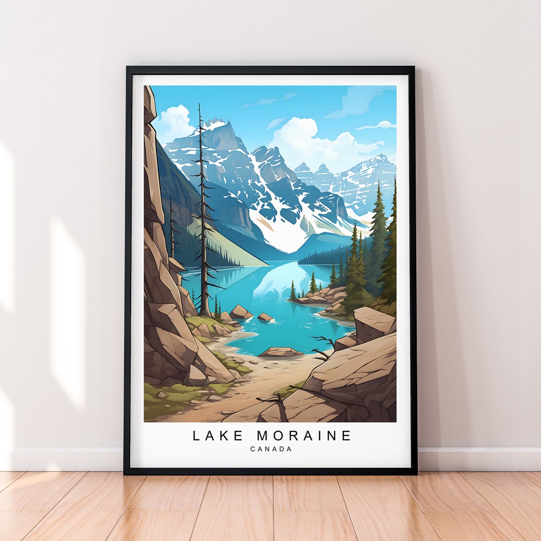 Moraine Lake Illustration Print Moraine Lake Canada Travel Poster Gift ...