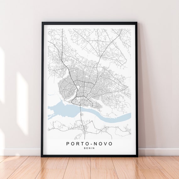 Porto-novo City Map Print Minimalist Home Porto-novo Benin Map | Etsy