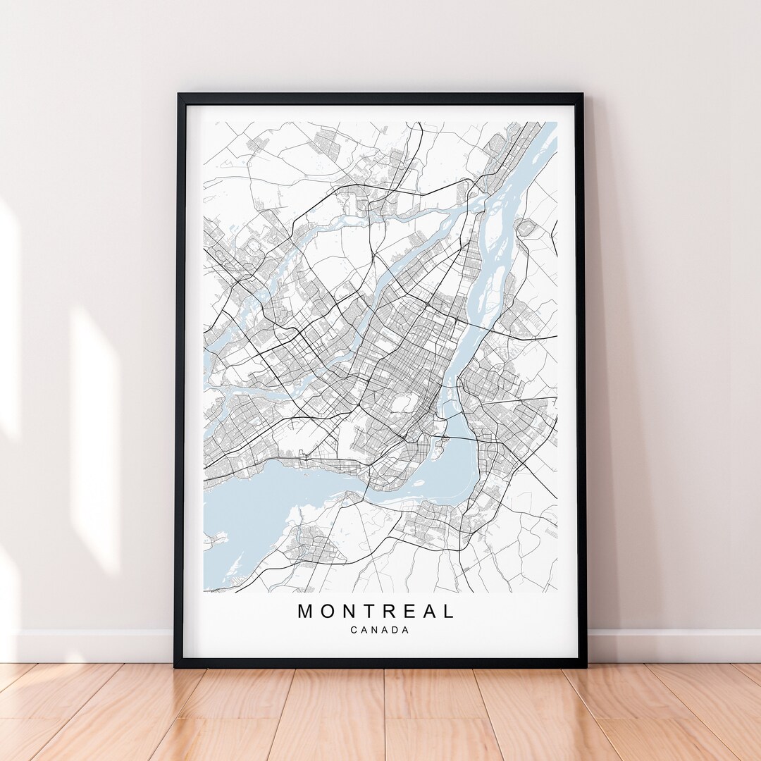 Montreal City Canada Map Print Poster Minimalist Home Montreal Québec Canada Map Poster Wall Art ...