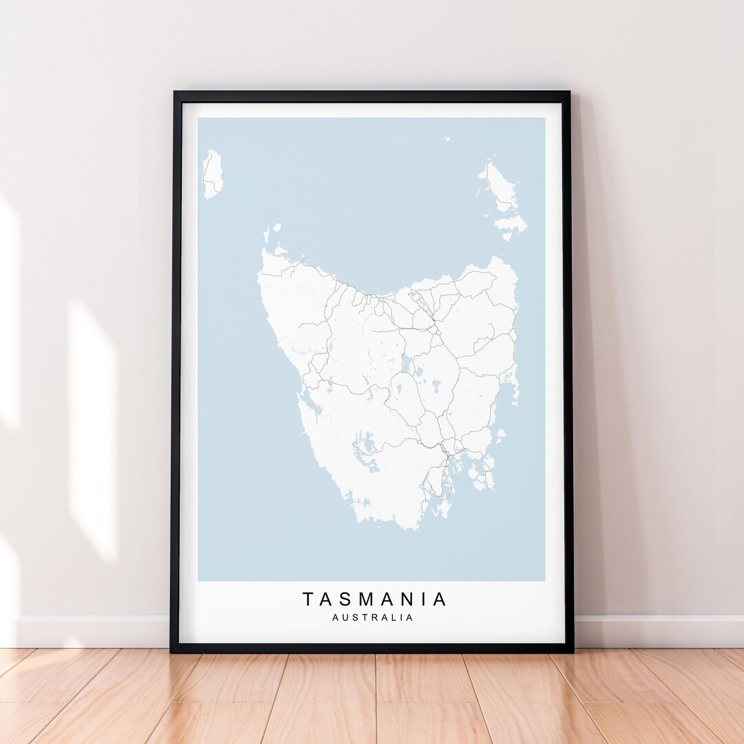 Tasmania Island Map Print Poster Minimalist Home Decor Tasmania Island ...