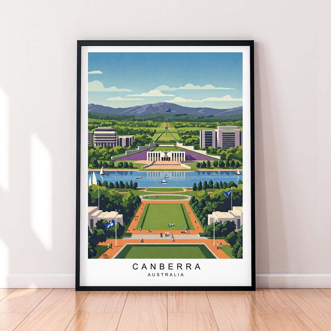 Canberra Australia Illustration Print Unframed Travel Canberra Poster ...