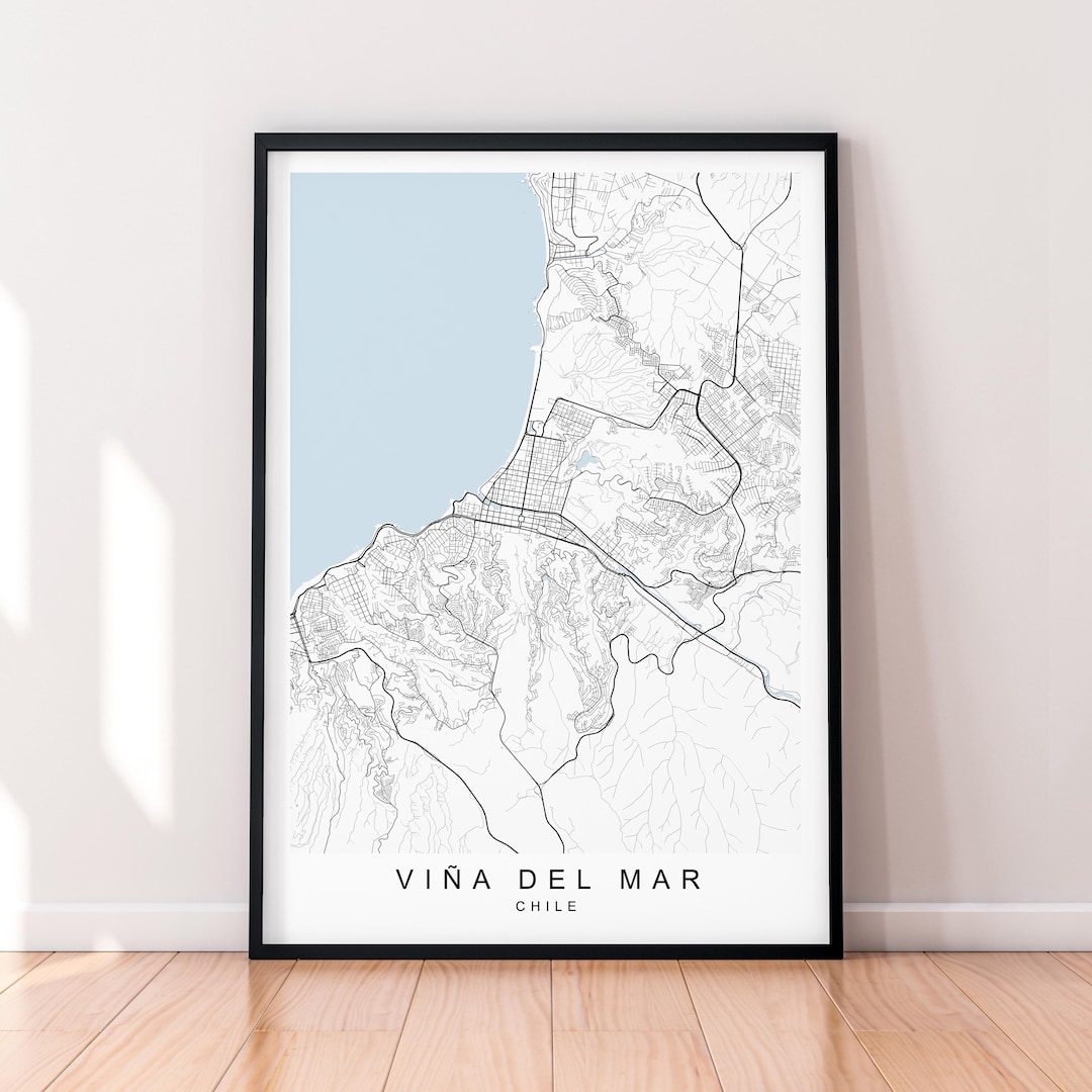 Viña Del Mar Map Print Poster Minimalist Home Vina Del Mar Chile Map ...