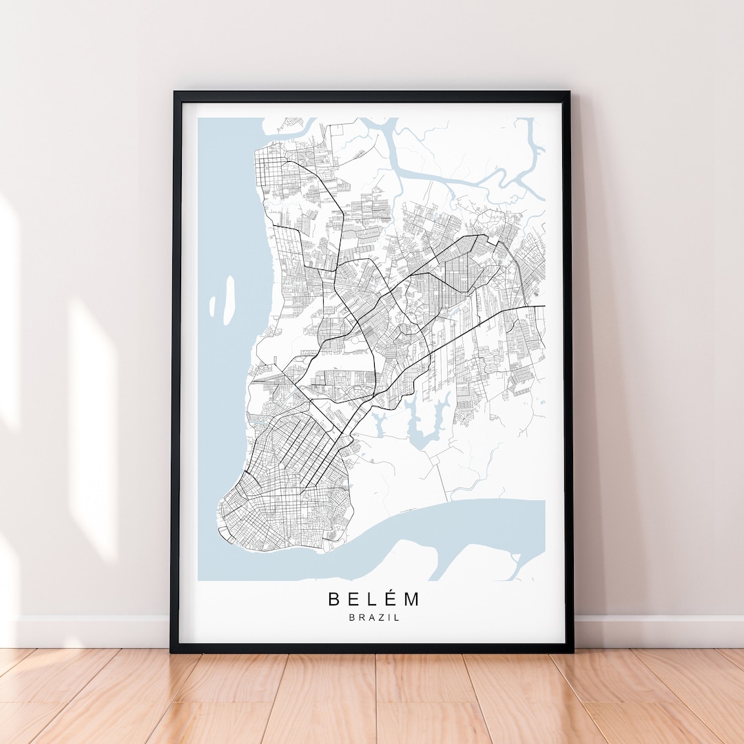 Mapa da cidade de Belém Brasil Imprimir pôster minimalista decoração de ...