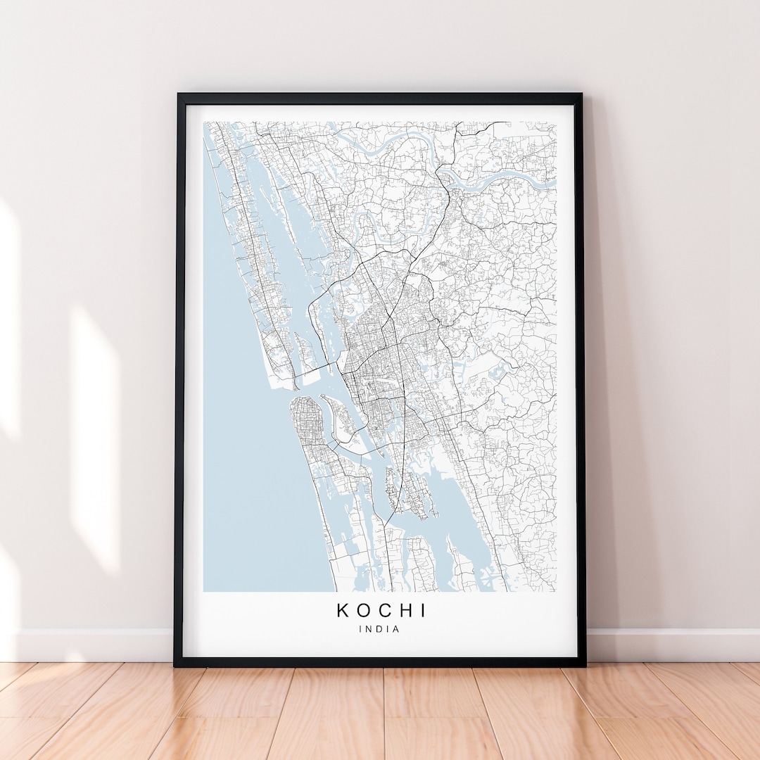 Kochi City India Map Print Poster Minimalist Home Kochi India Town City ...