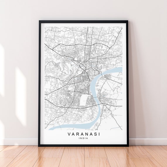 Varanasi City India Map Print Poster Minimalist Home Varanasi | Etsy