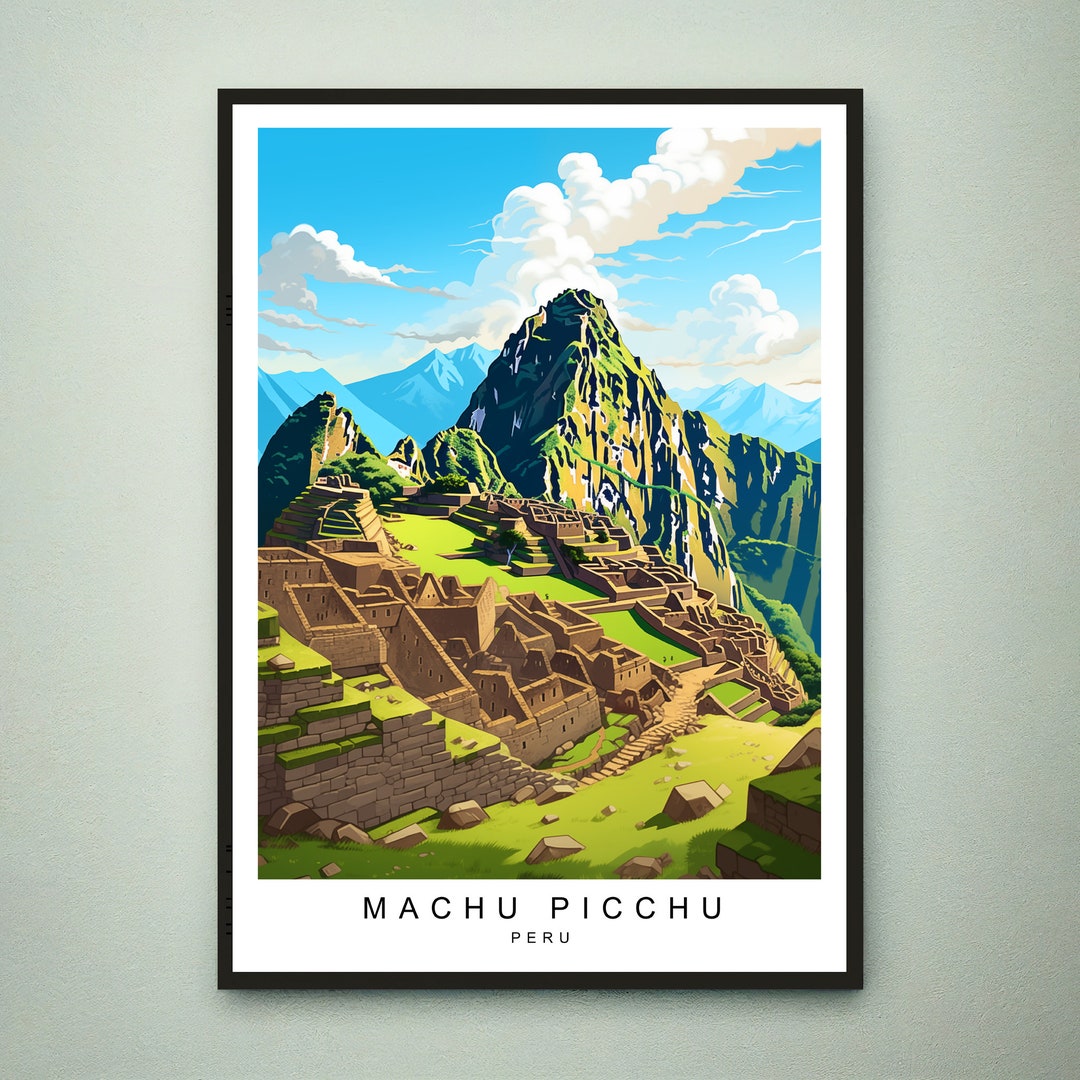 Machu Picchu Illustration Print Machu Picchu Travel Poster Gift ...