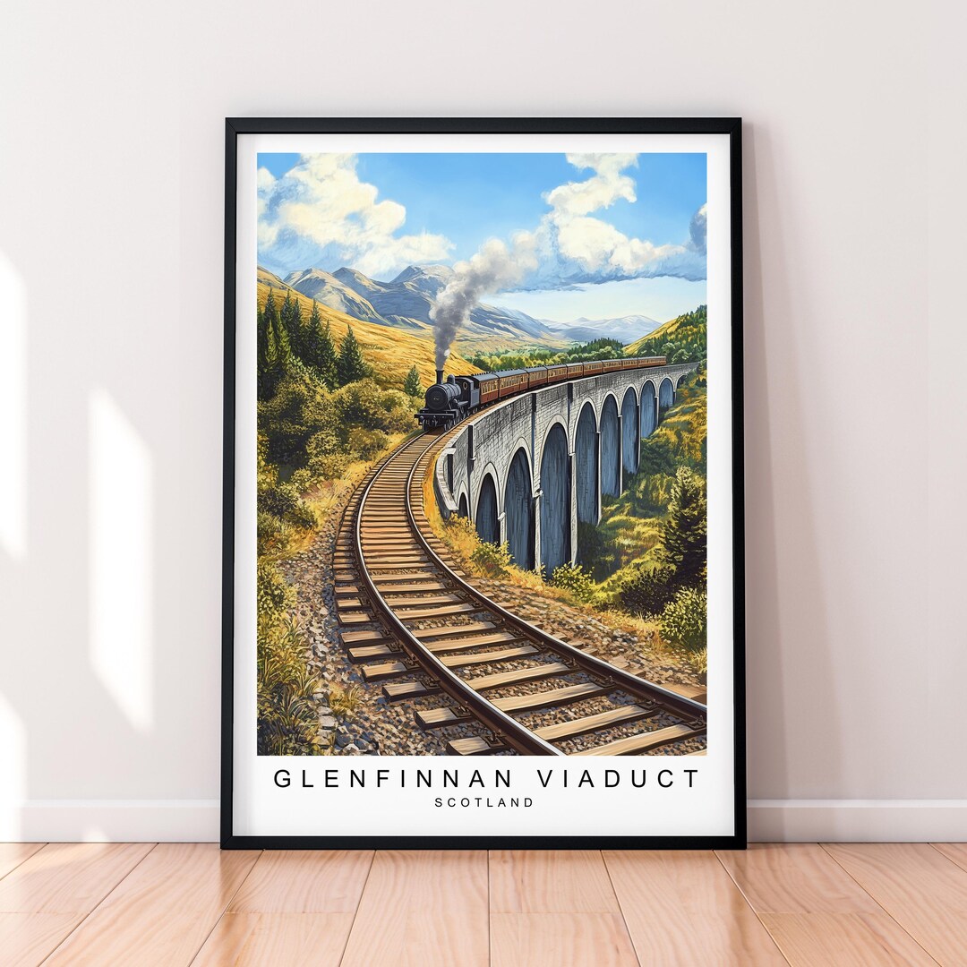 Glenfinnan Viaduct Illustration Scottish Highlands Print Minimalist ...