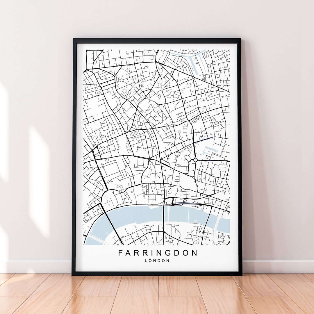 Farringdon Borough of London Map Print Poster Minimalist Home London ...