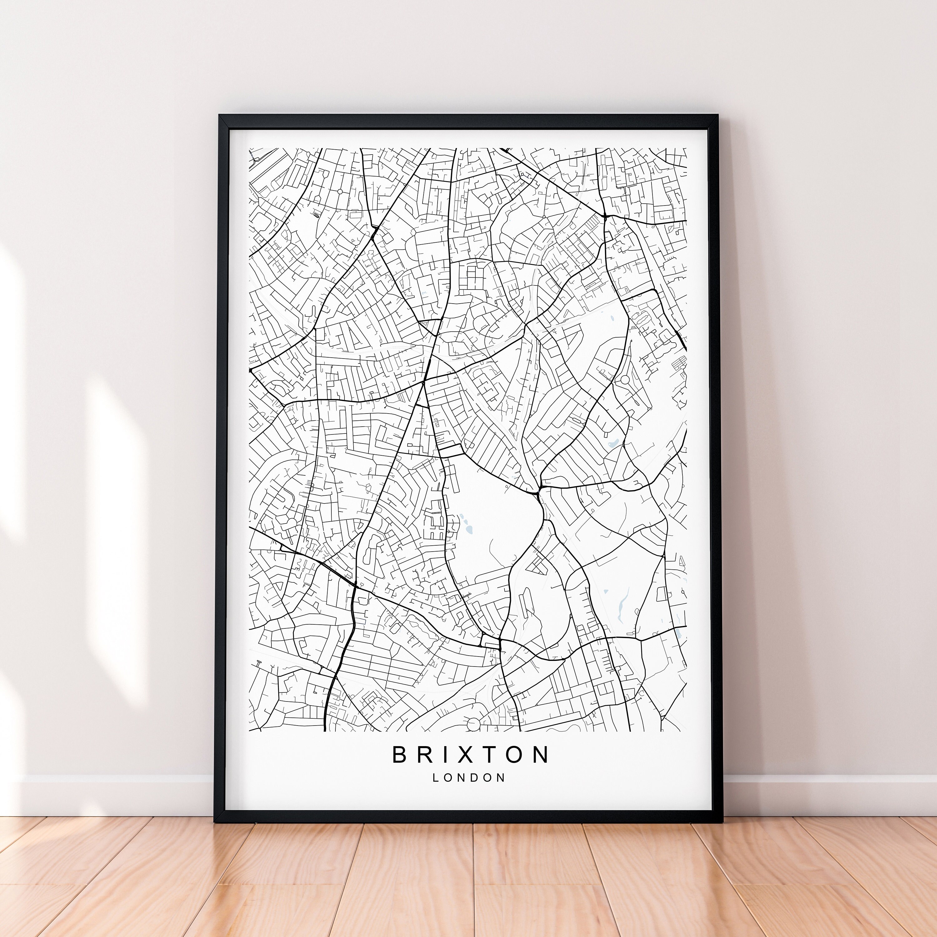 Brixton Borough of London Map Print Poster Minimalist Home London ...
