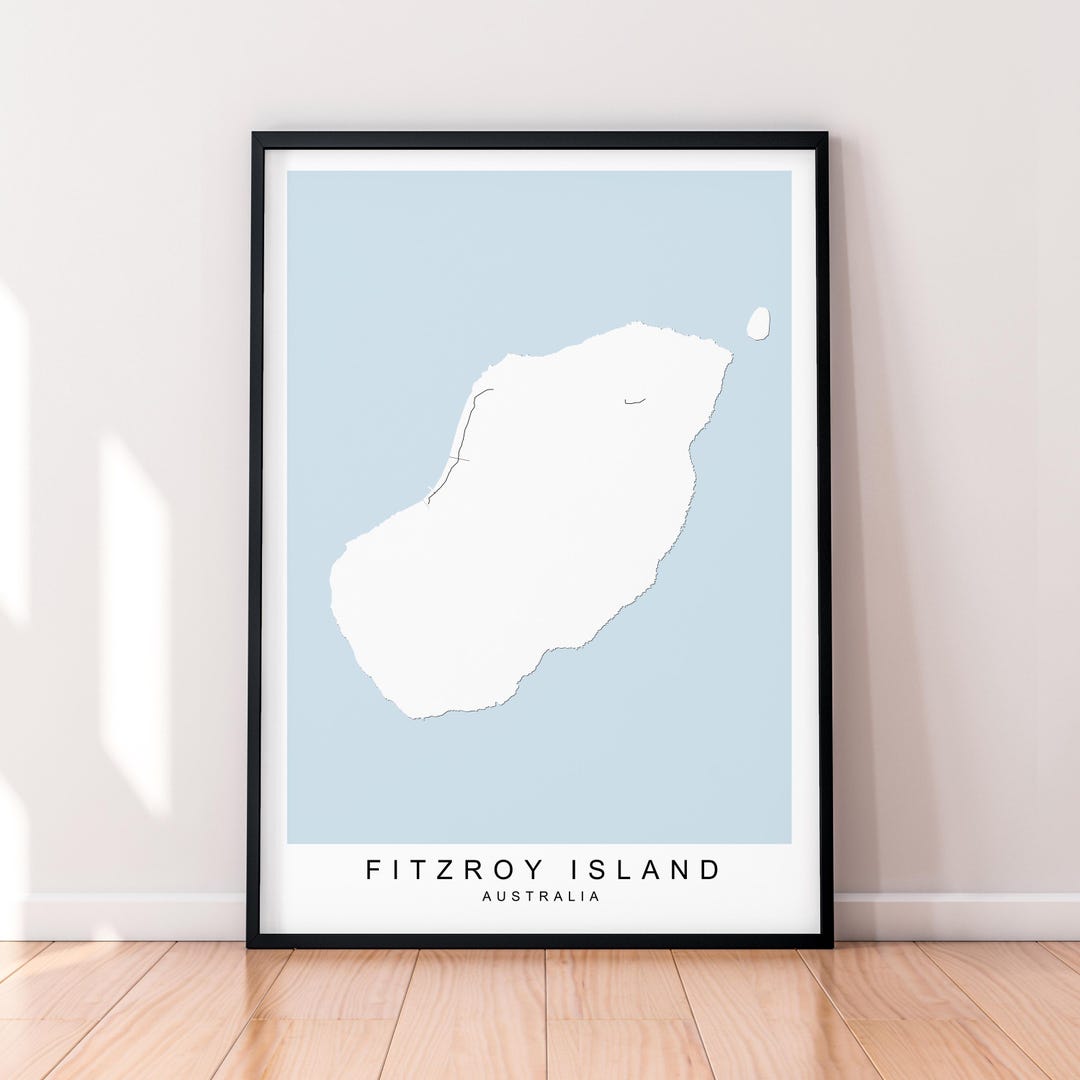 Fitzroy Island Map Print Poster Minimalist Home Decor Fitzroy Island ...