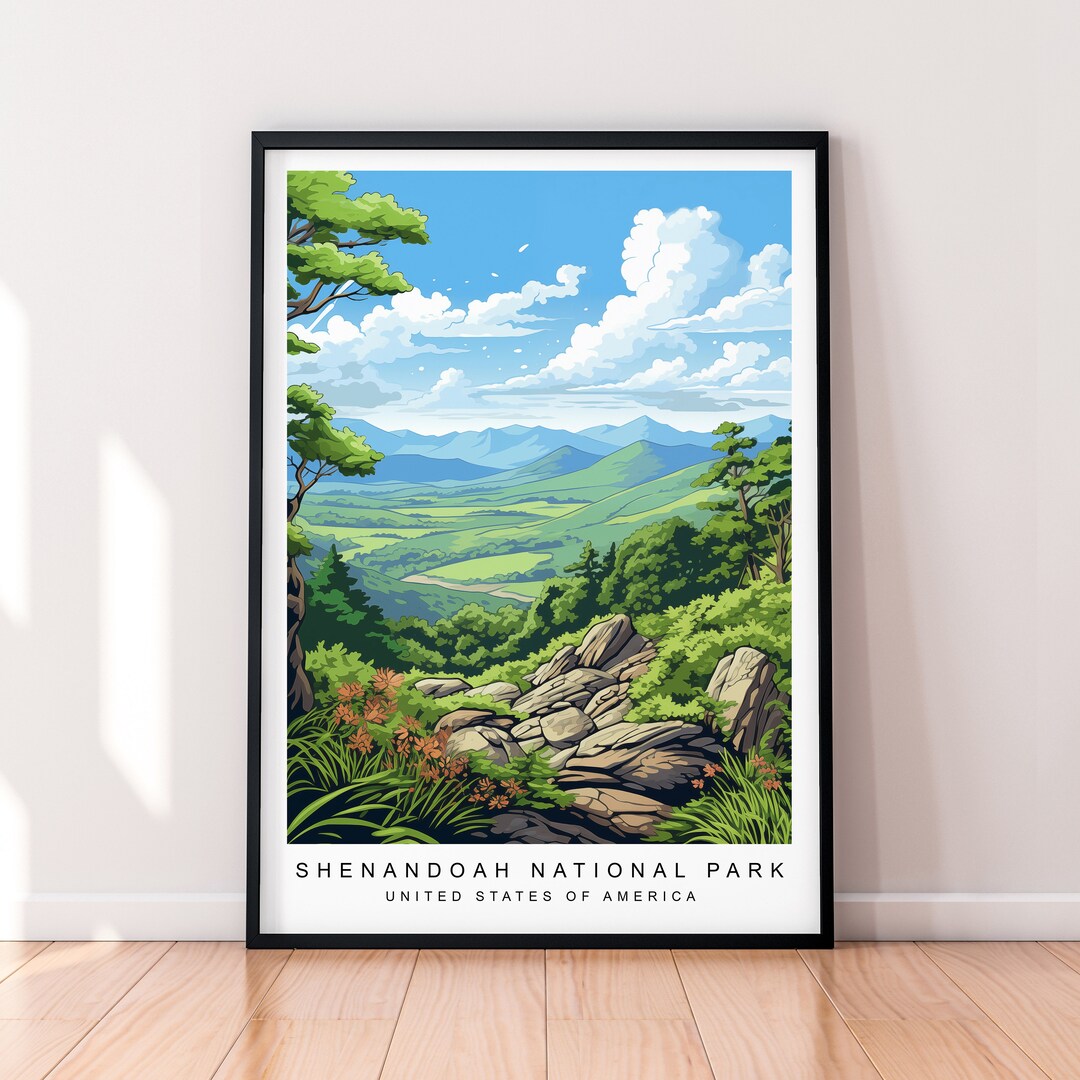 Shenandoah National Park Art Illustration Print Shenandoah National ...