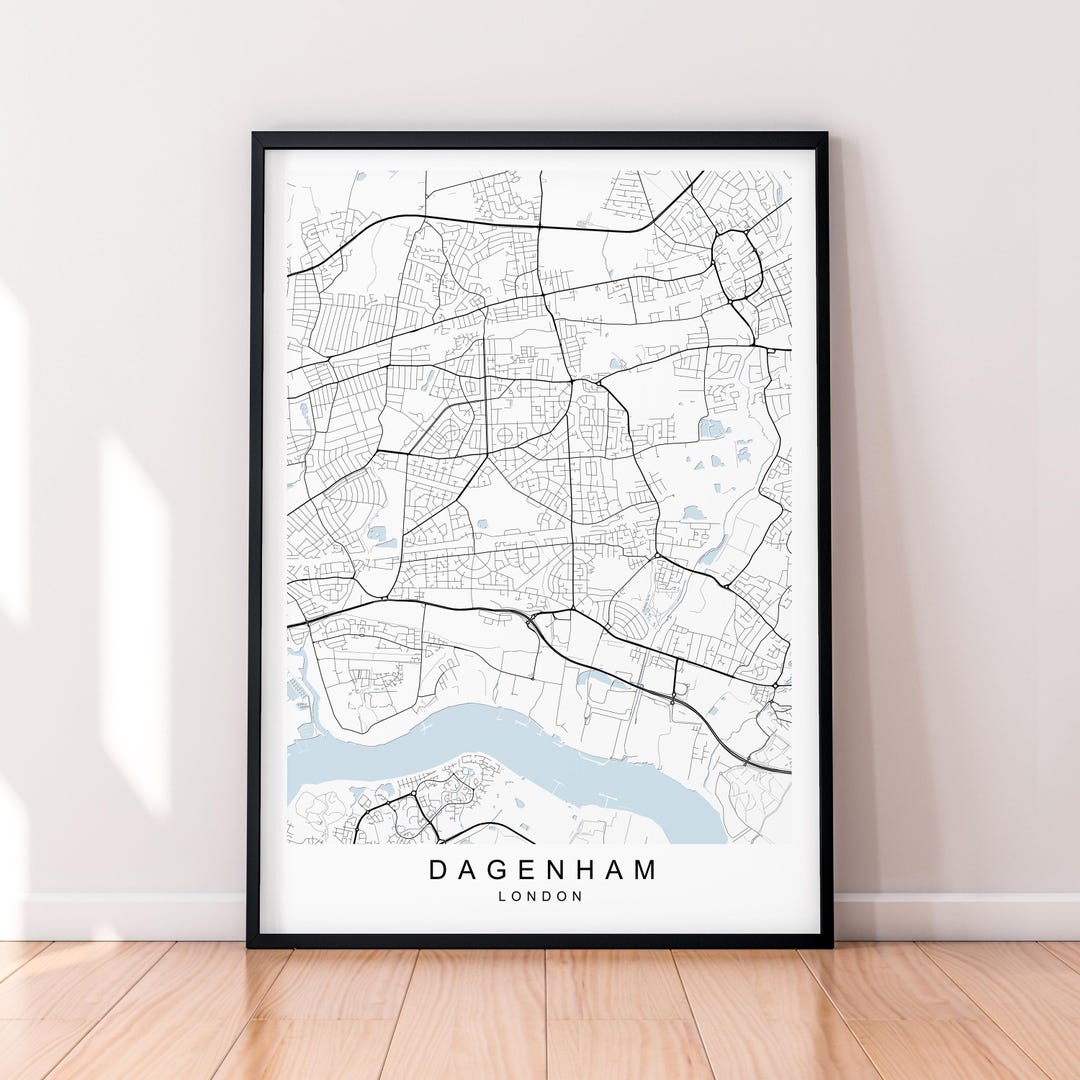 Dagenham Borough London Map Travel Dagenham Map London Wall Art Italy ...