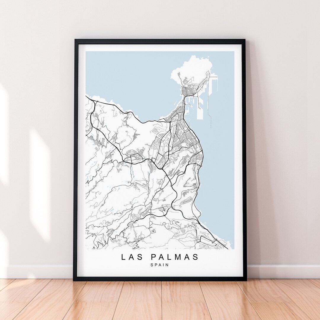Las Palmas City Map Spain Print Minimalist Las Palmas Gran Canaria ...