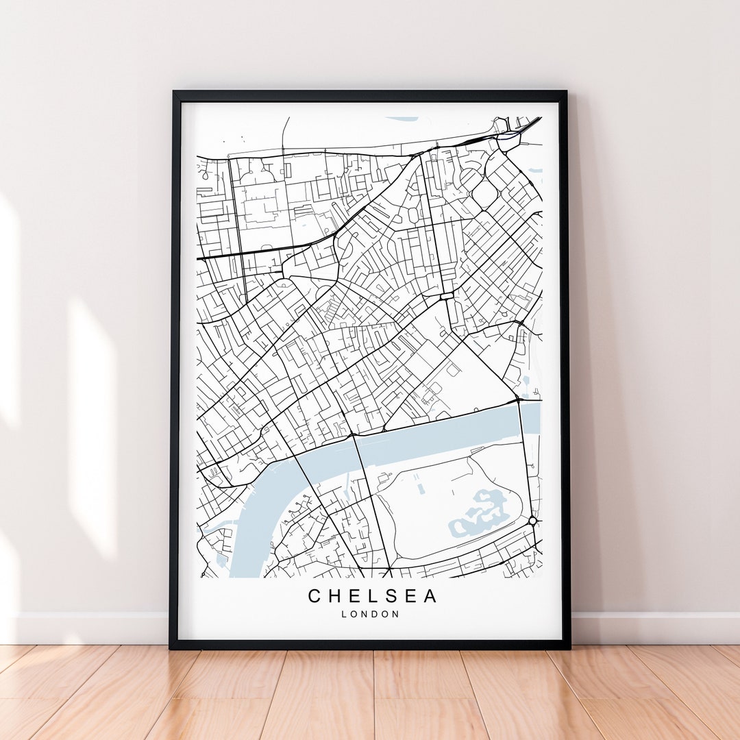 Chelsea Borough of London Map Print Poster Minimalist Home London ...