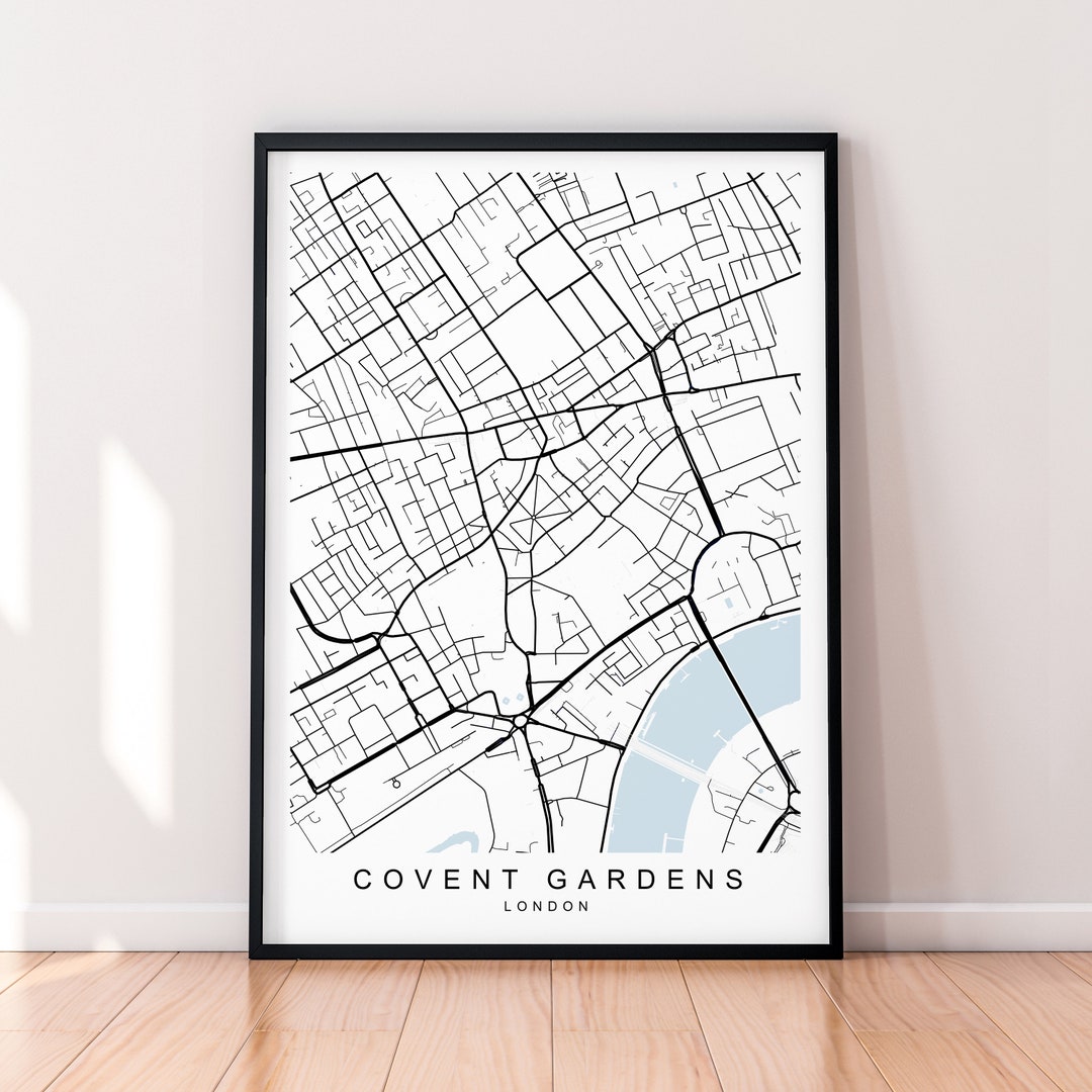 Covent Gardens Borough of London Map Print Poster Minimalist Home ...