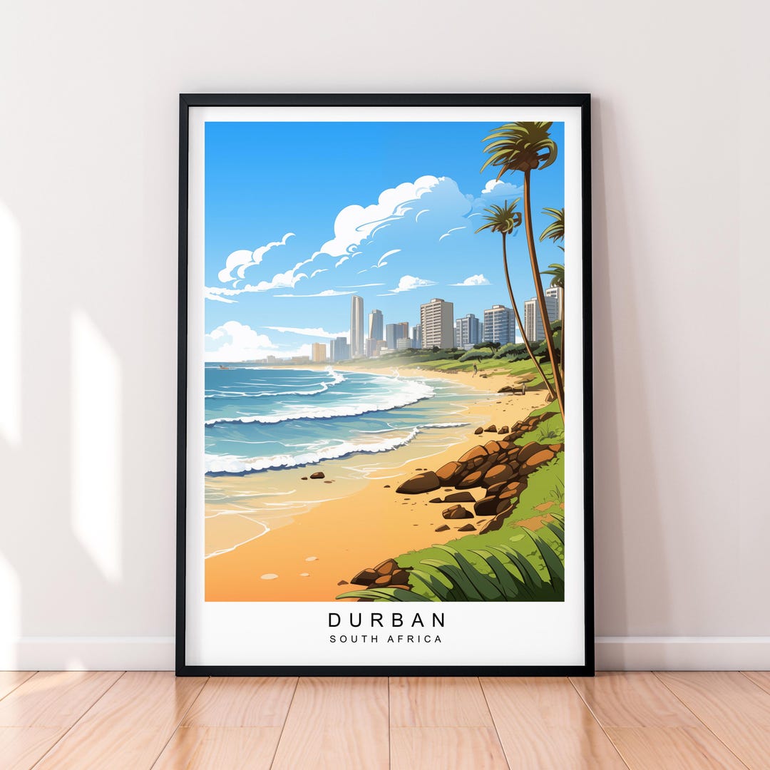 Durban Travel Art Print Durban South Africa Poster Wall Art Gift ...