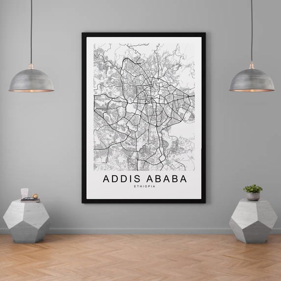 Addis Ababa Ethiopia Map Print Minimalist Home Map Poster Wall - Etsy