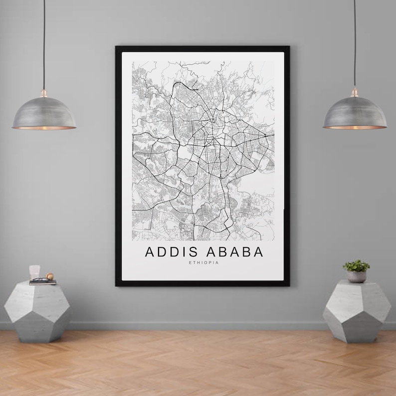 Addis Ababa Ethiopia Map Print Minimalist Home Map Poster Wall Decor - Etsy