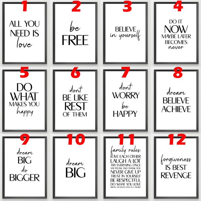 Inspirational Positive Motivational Message Print Poster Home - Etsy