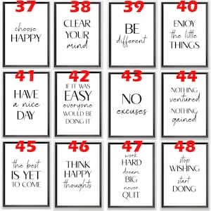 Inspirational Positive Motivational Message Print Poster Home Décor ...