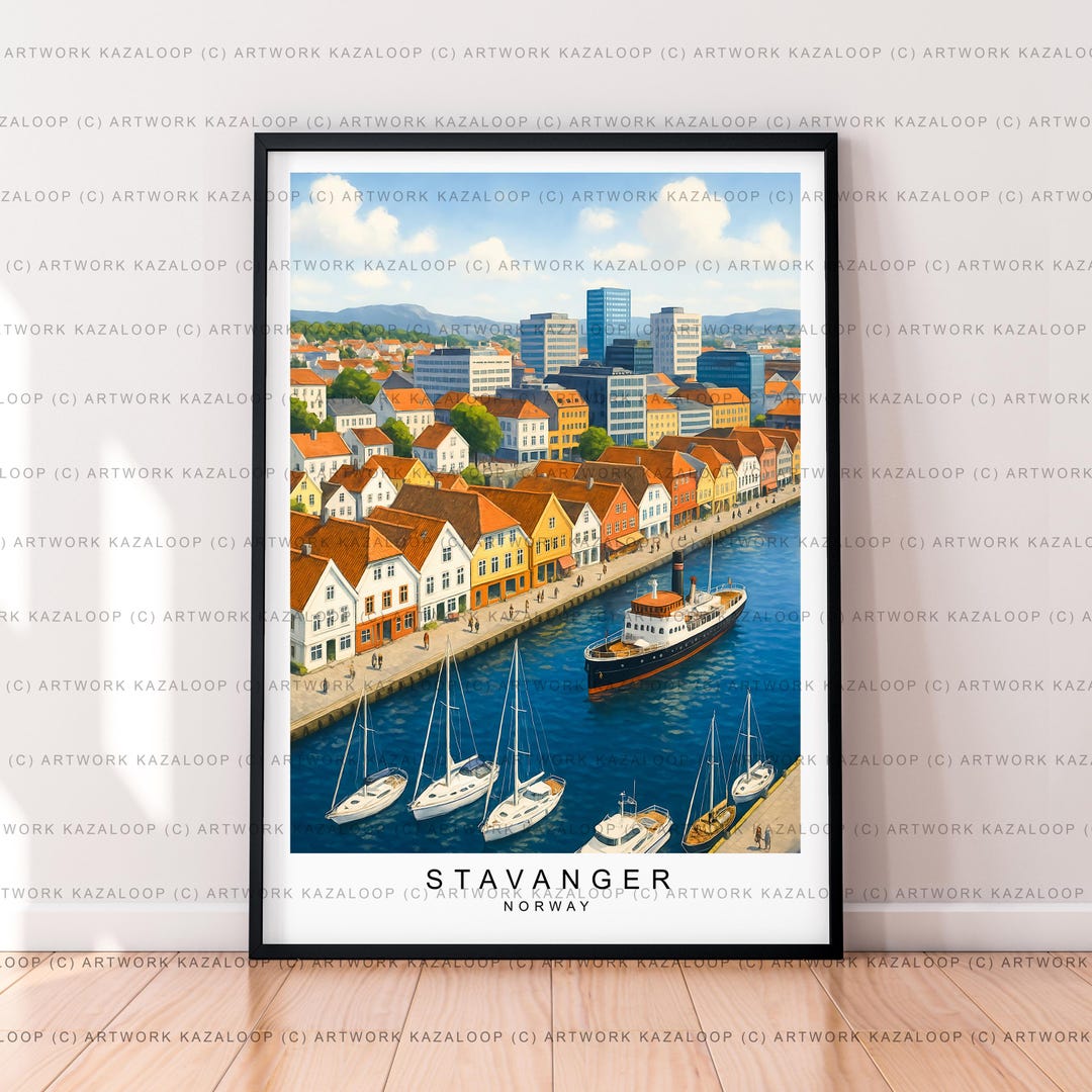 Stavanger Norway Unframed Illustration Print Poster Art, Stavanger Wall ...