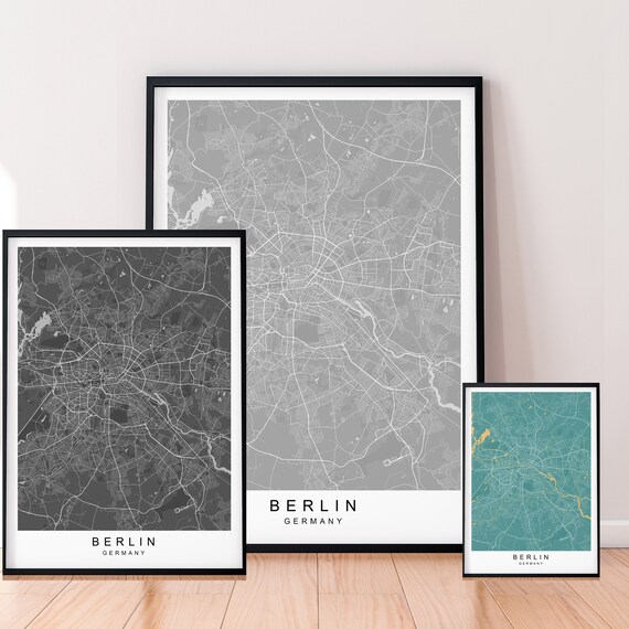 Berlin Map Germany Print Poster Minimalist Home Map Poster | Etsy
