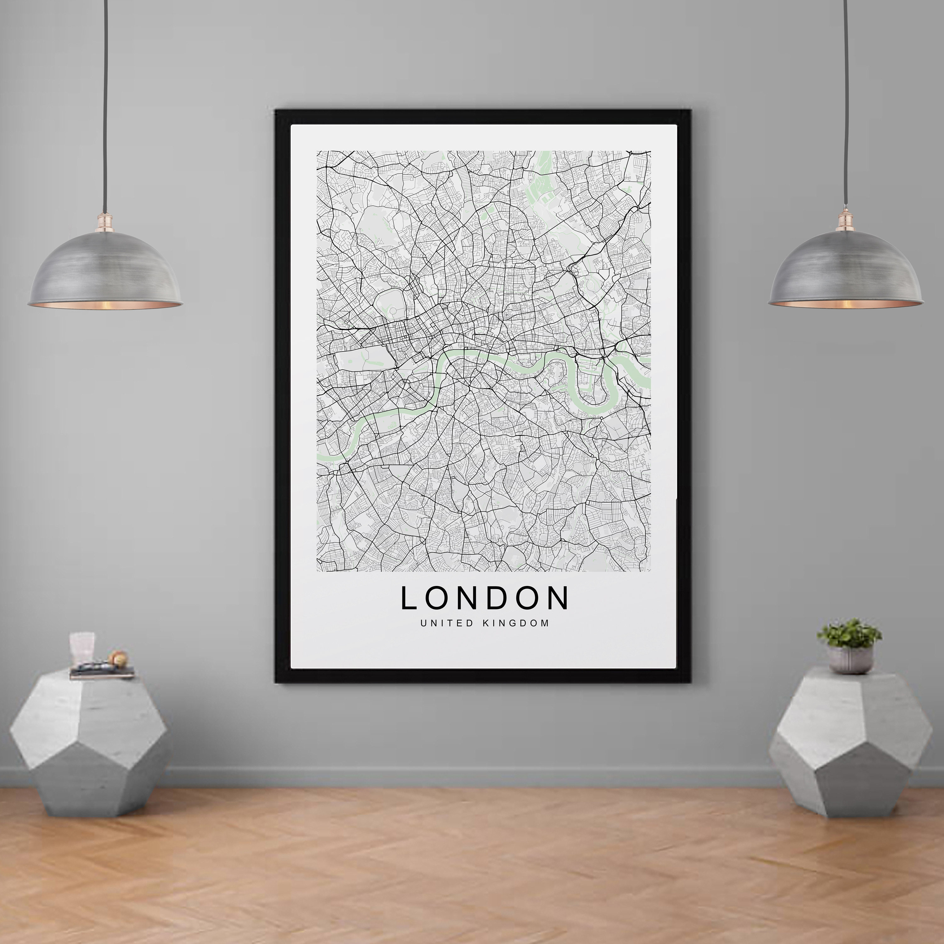 London Map London City Map Print Minimalist London England - Etsy UK