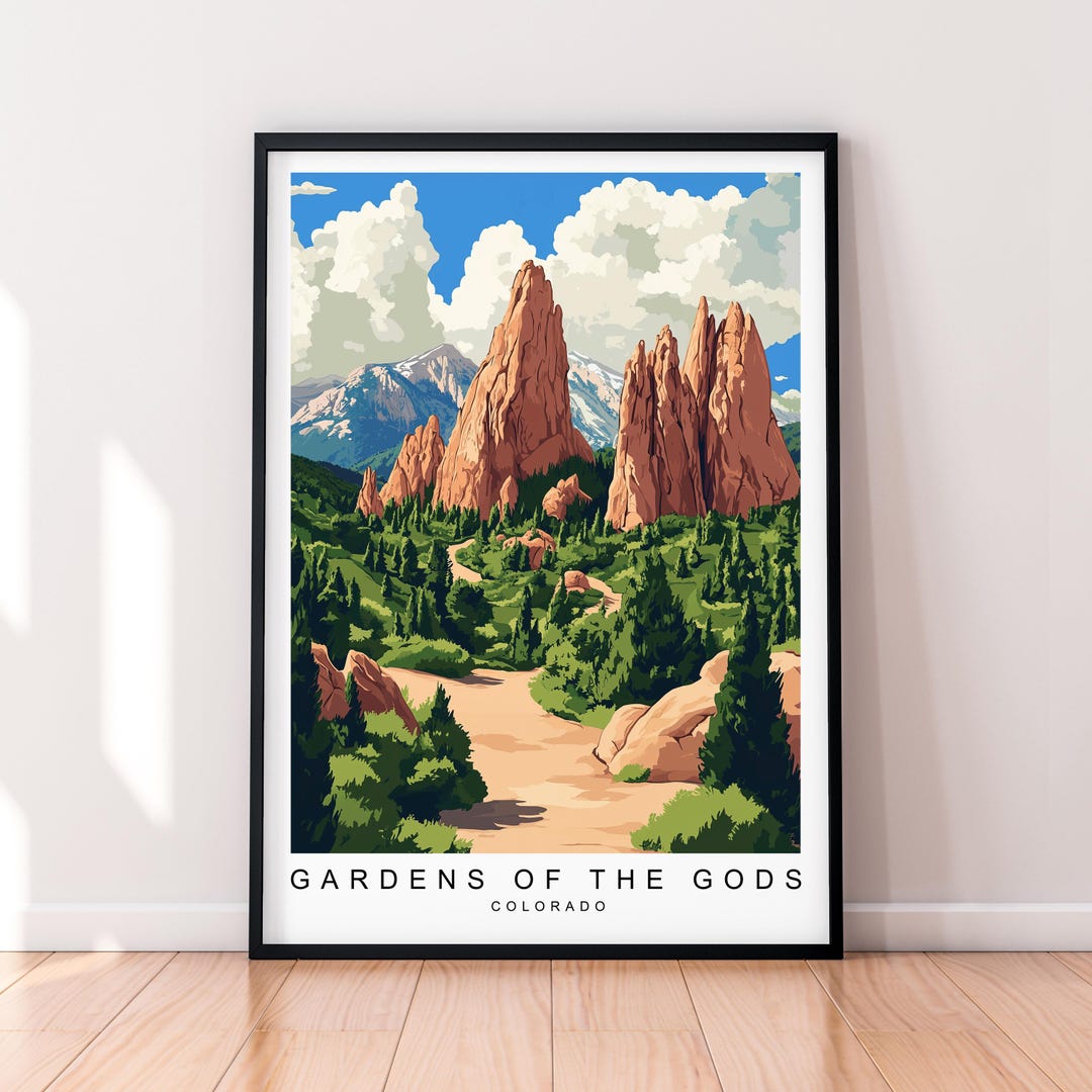 Gardens of the Gods Colorado Art Print Illustration Gardens of the Gods ...