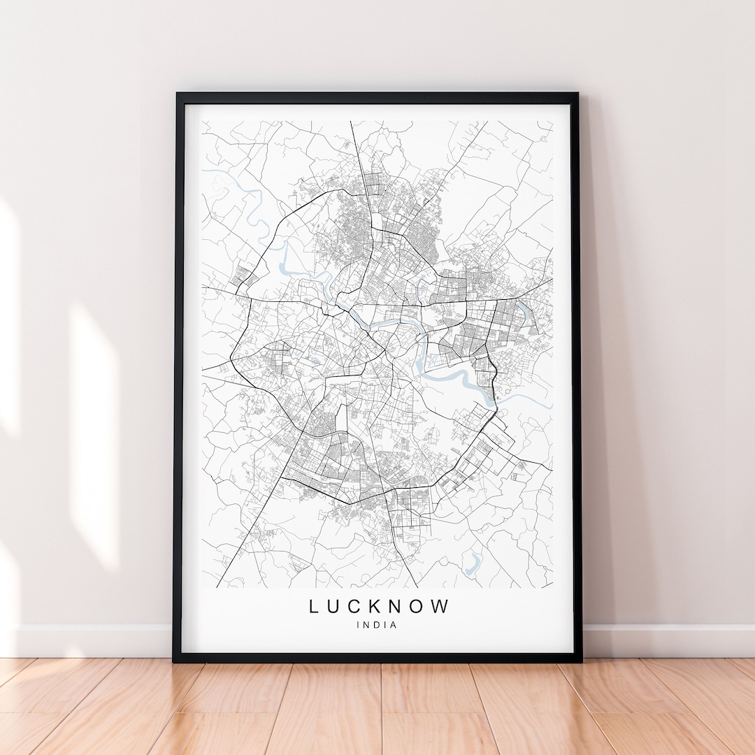 Lucknow City India Map Print Poster Minimalist Home Lucknow India Town ...
