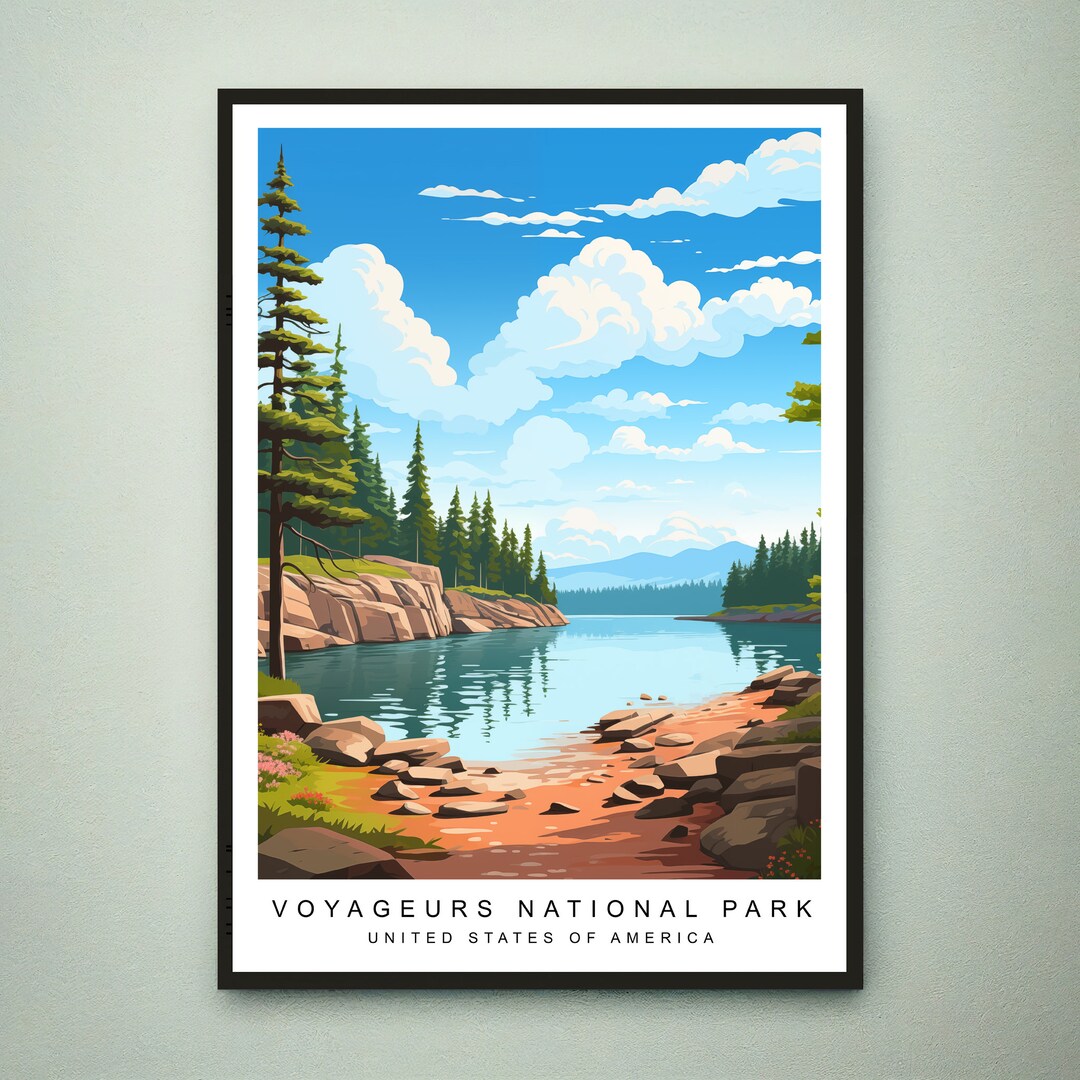 Voyageurs National Park Illustration Print Voyageurs National Park ...