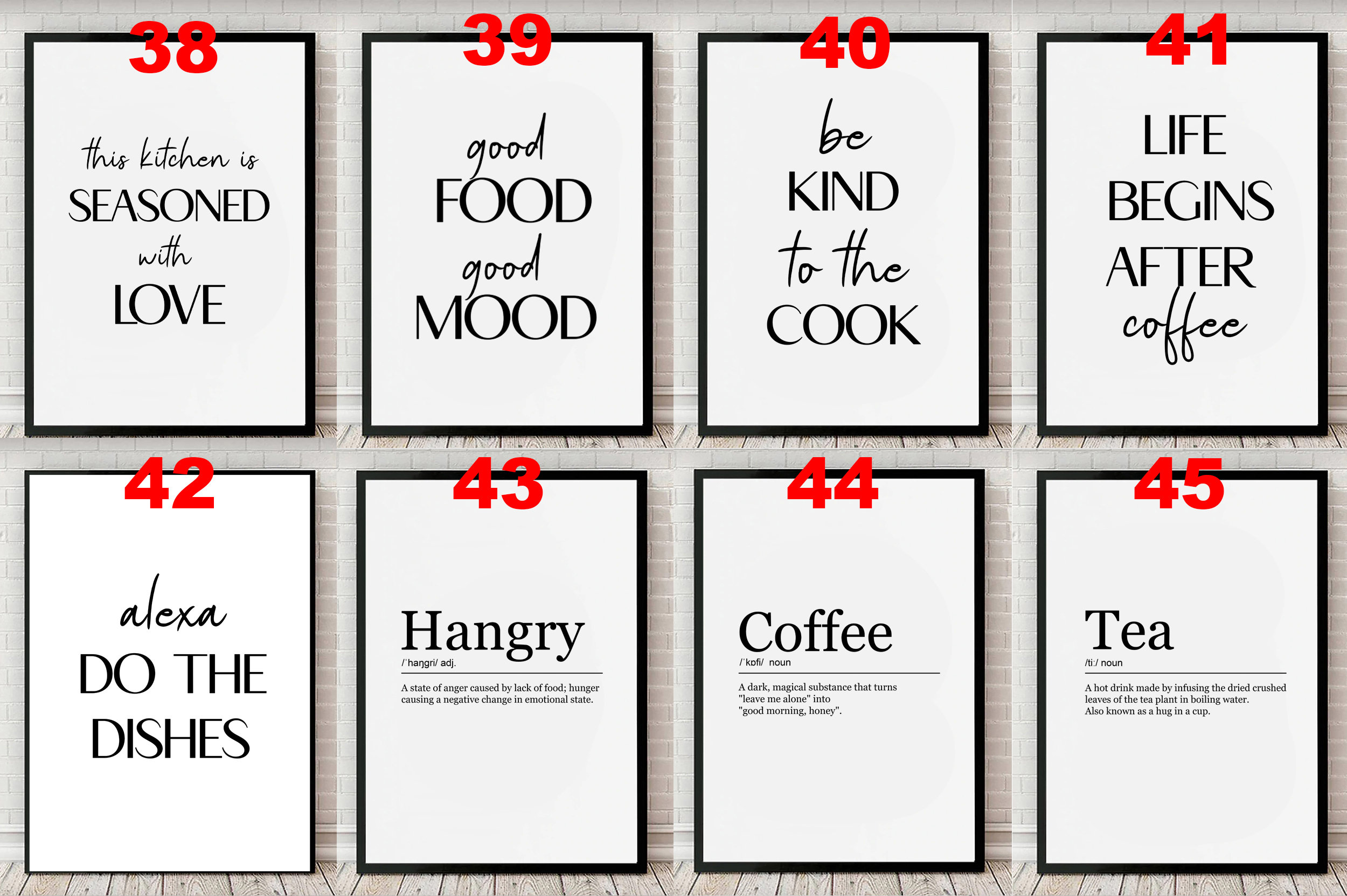 Kitchen Dining Prints Posters Home Décor Gift Typography | Etsy