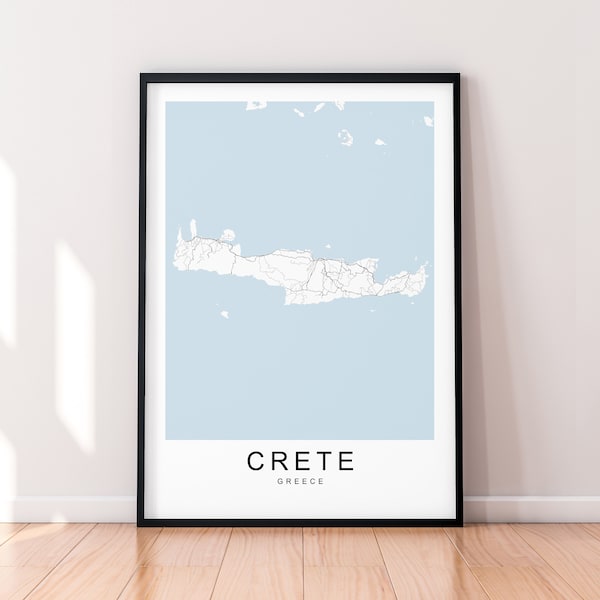Crete Map Wall Art - Etsy