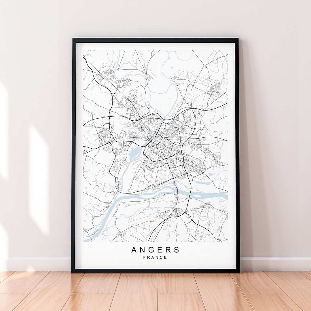 Angers City Map France Print Poster Minimalist Home Decor Angers France ...