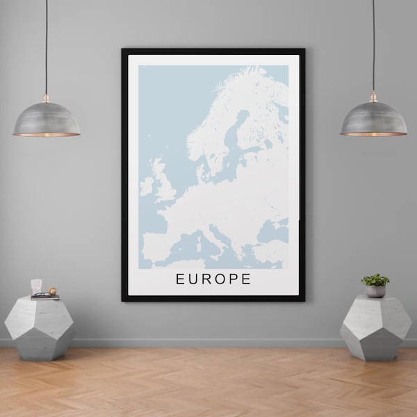 Europe Map Print - Etsy