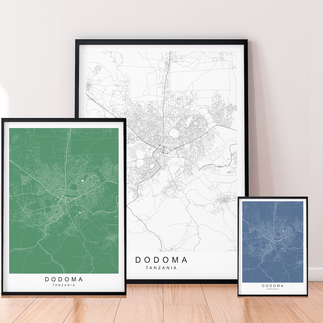 Dodoma City Map Print Minimalist Dodoma Tanzania Home Map Poster Wall ...