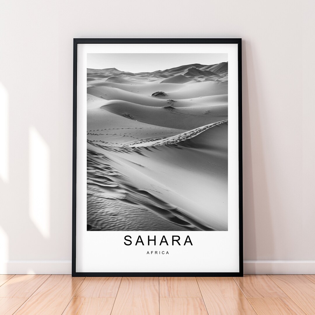 Sahara Desert Africa Print Minimalist Home Travel Poster Wall Decor (V2 ...