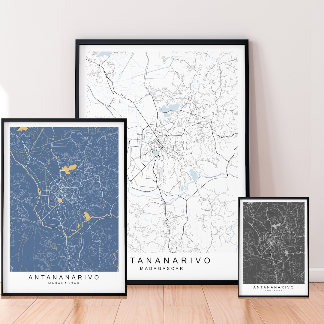 Antananarivo City Map Print Minimalist Antananarivo Madagascar City Map ...