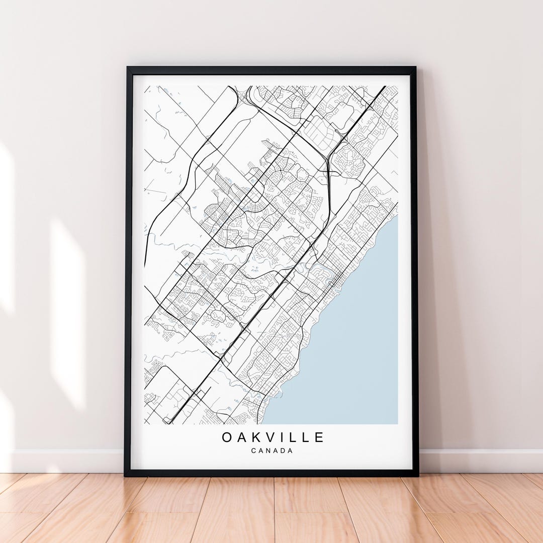 Oakville Map Print Oakville Canada Map Poster Wall Art Gift Unframed ...
