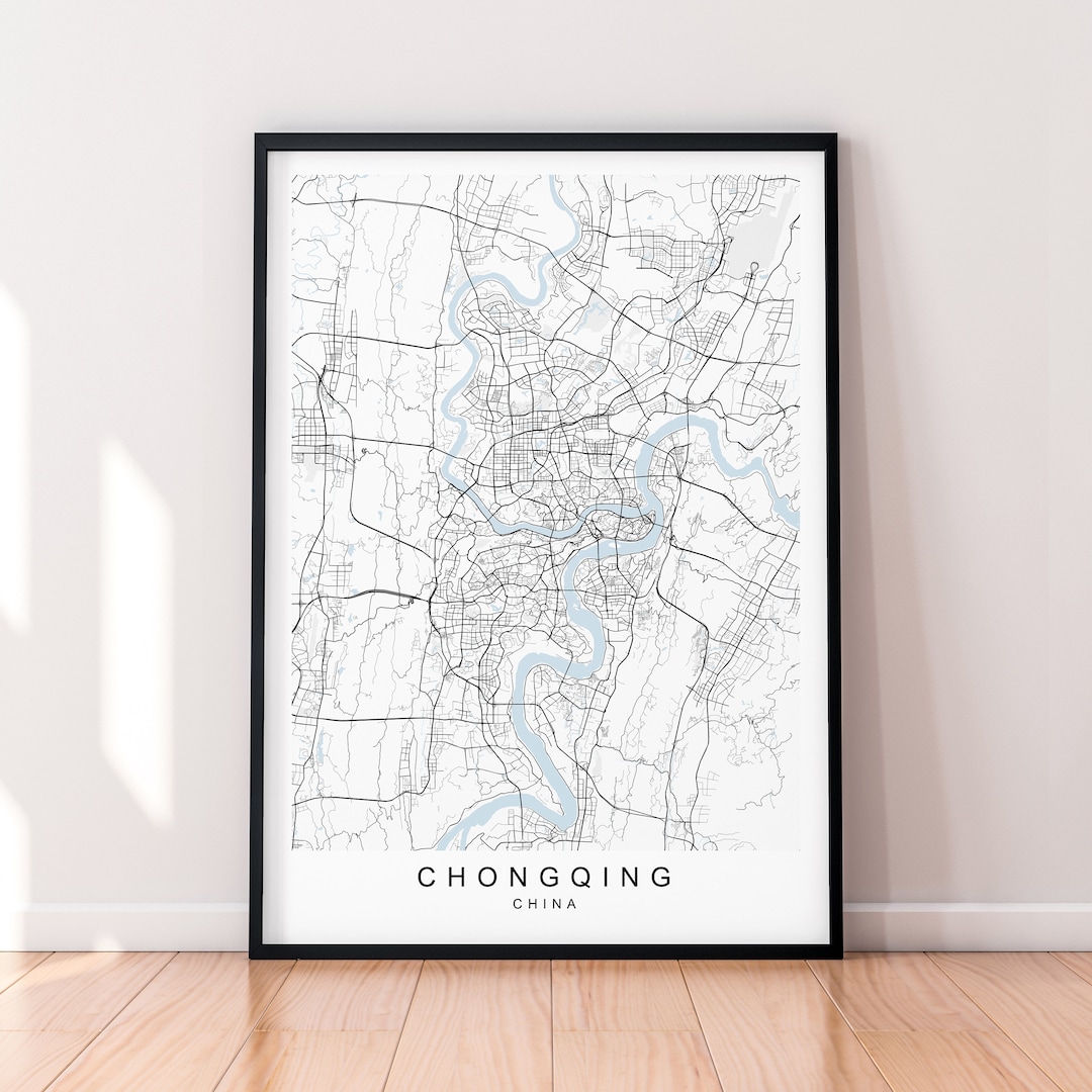 Chongqing City Map Print Minimalist Home Chongqing China Map Poster ...