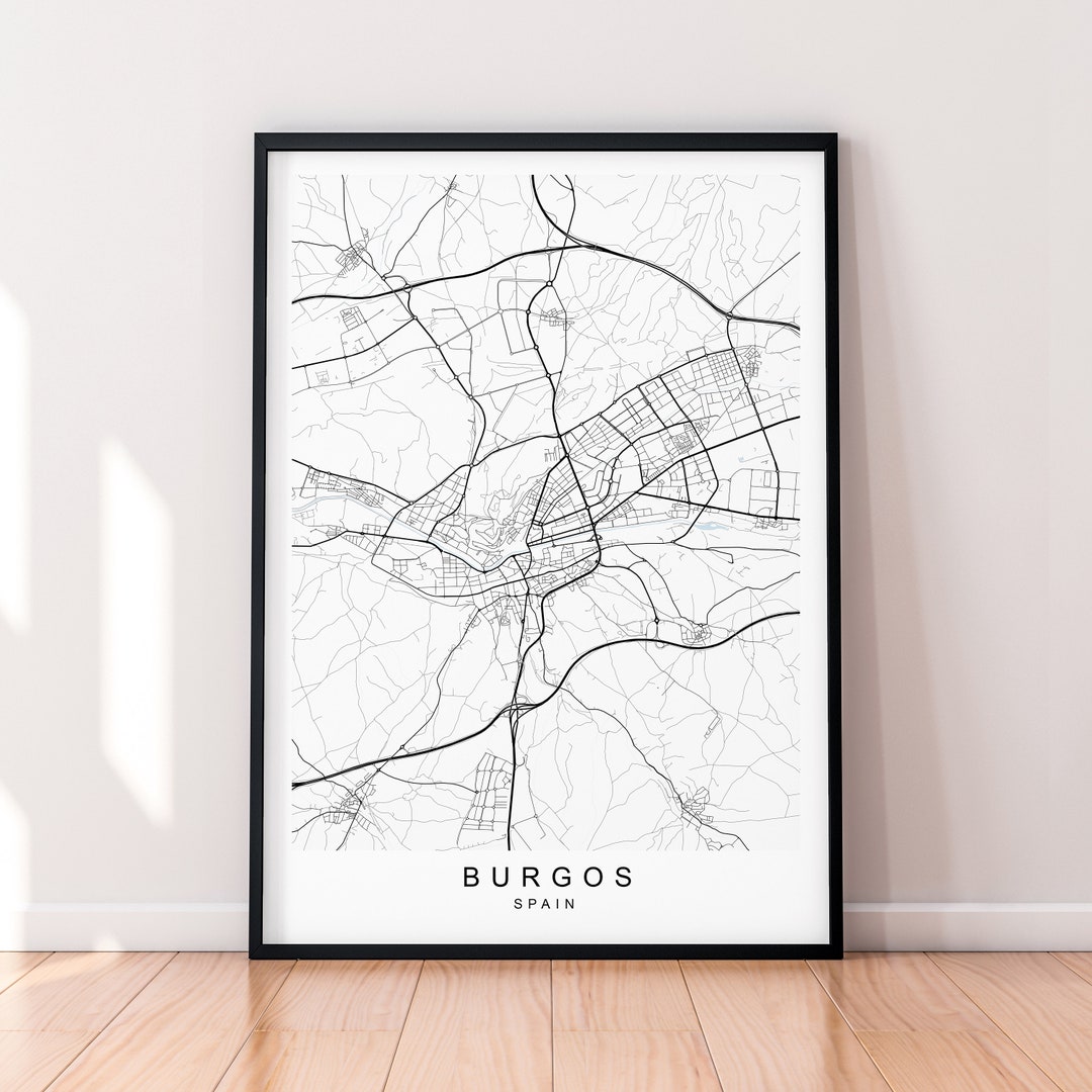 Burgos City Map Spain Print Minimalist Burgos Spain Town Map Poster ...